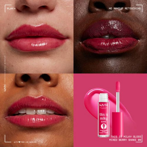 NYX Professional Makeup This Is Milky Gloss Lupu spīdums 4ml,Mixed ...